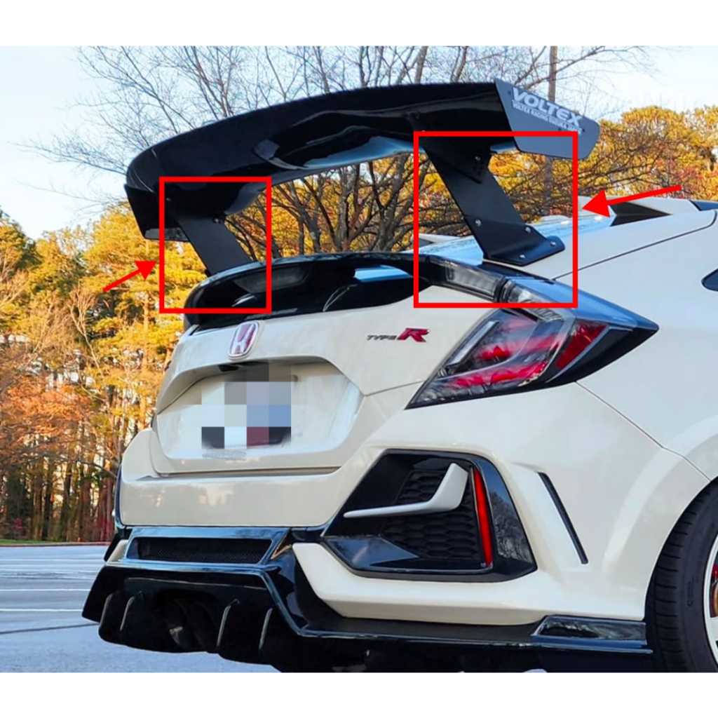 VOLTEX FK8/FL5 Carbon Fiber Wing Stands_Voltex GT WING | Shopee Malaysia