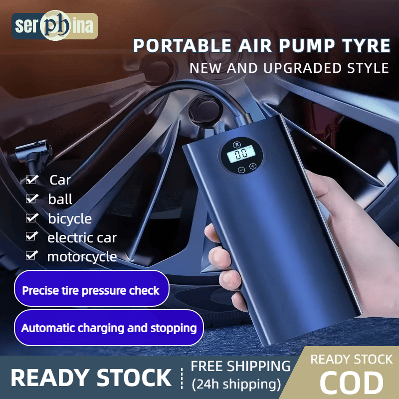 Portable Air Pump Tyre pam tayar kereta motor Car Motorcycle Bicycle Pump Electric Tyre Inflator ...