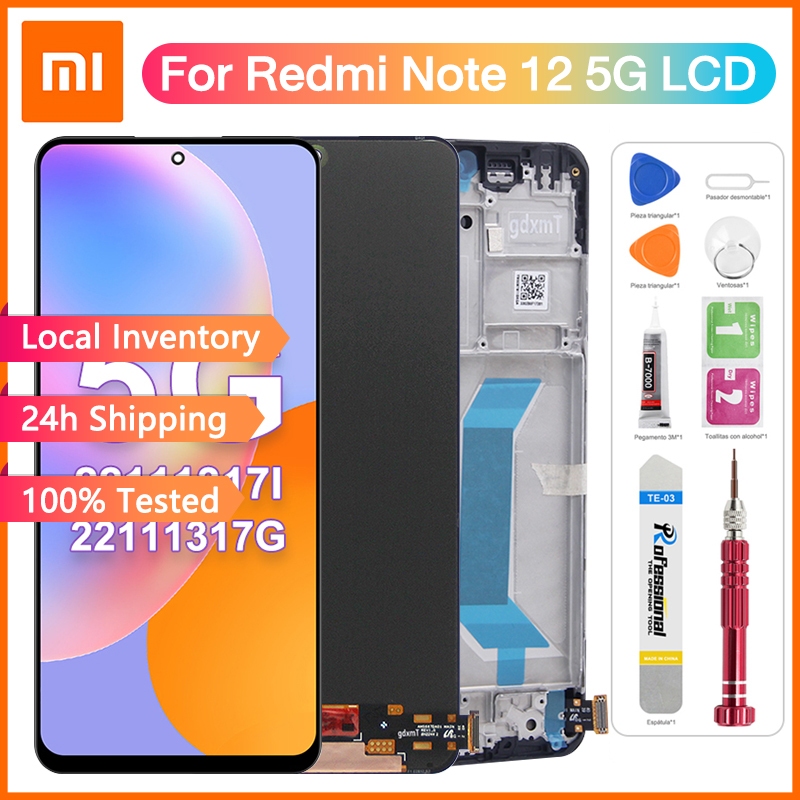 Original LCD with Frame For Redmi Note 12 5G / Note 12 4G / POCO X5 5G ...