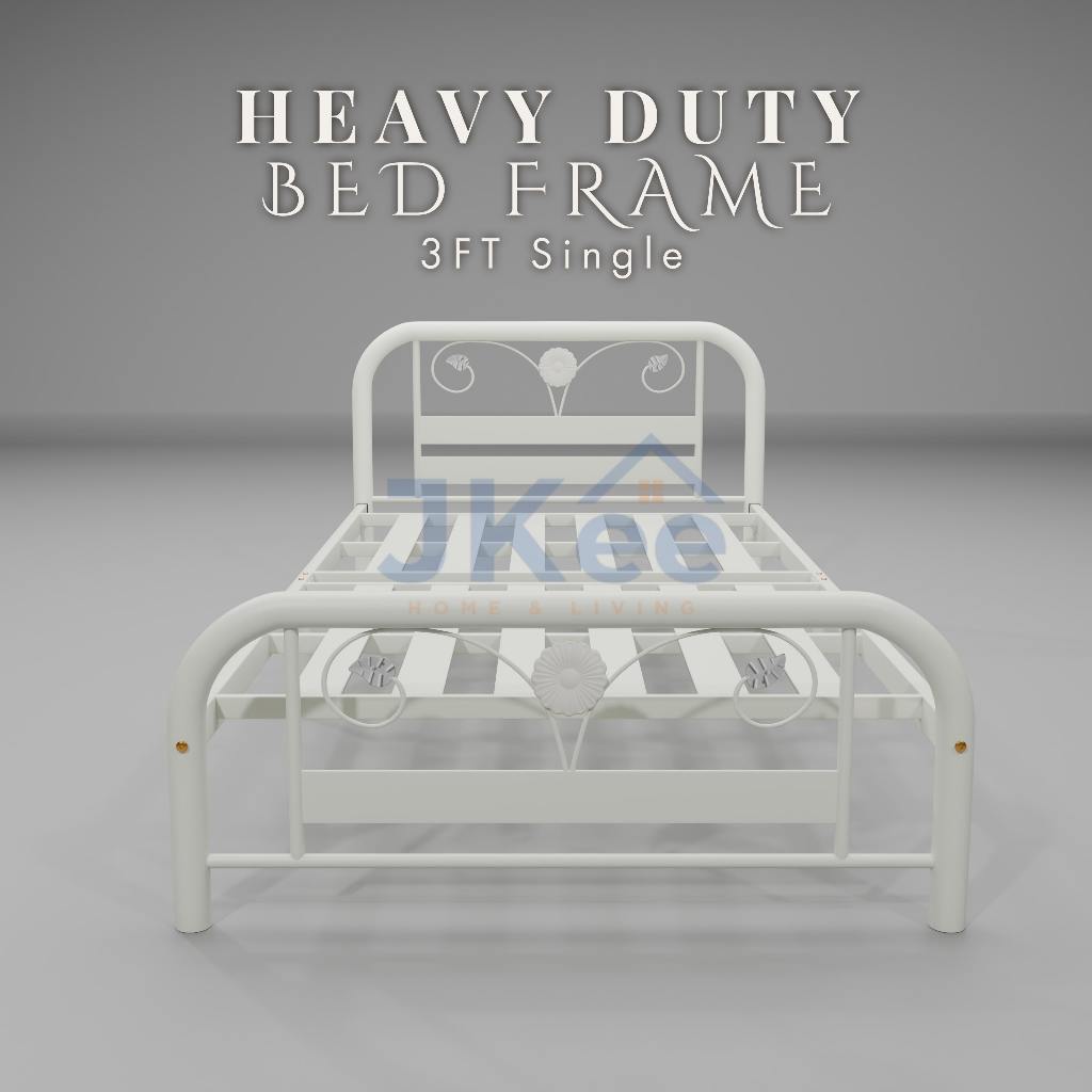 (+TILAM) JKEE HEAVY DUTY Solid Metal Single Bed Frame Set / Set Katil ...