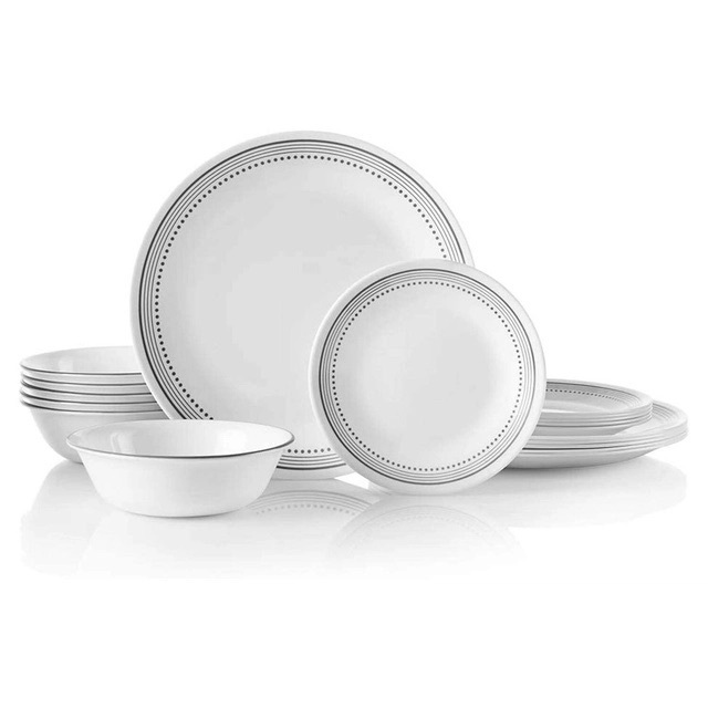 (IMPORTED) Corelle Dinner Set of 18pcs / SADIE, MYSTIC GRAY | Shopee ...