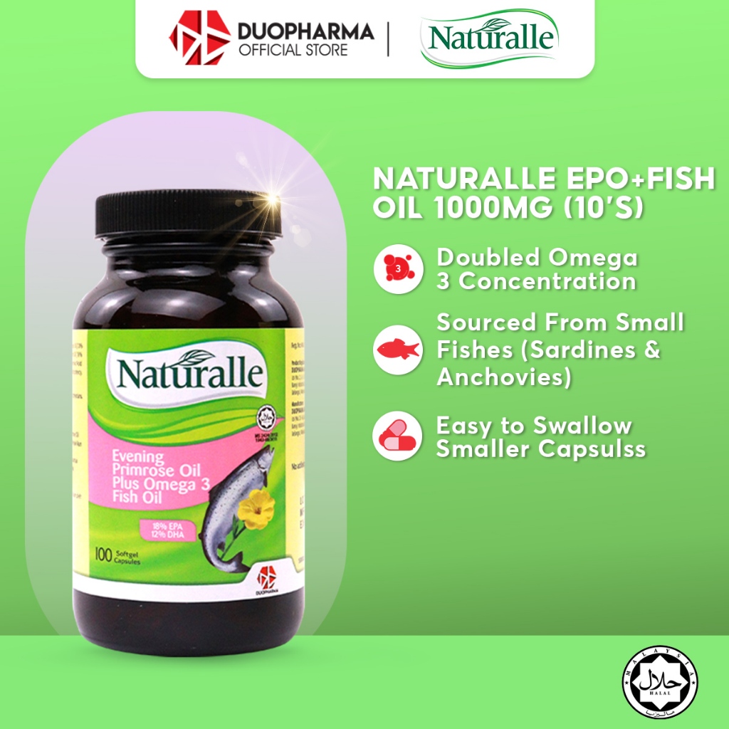 Naturalle Minyak Bunga Primrose (EPO) + Minyak Ikan 1000mg (100's ...