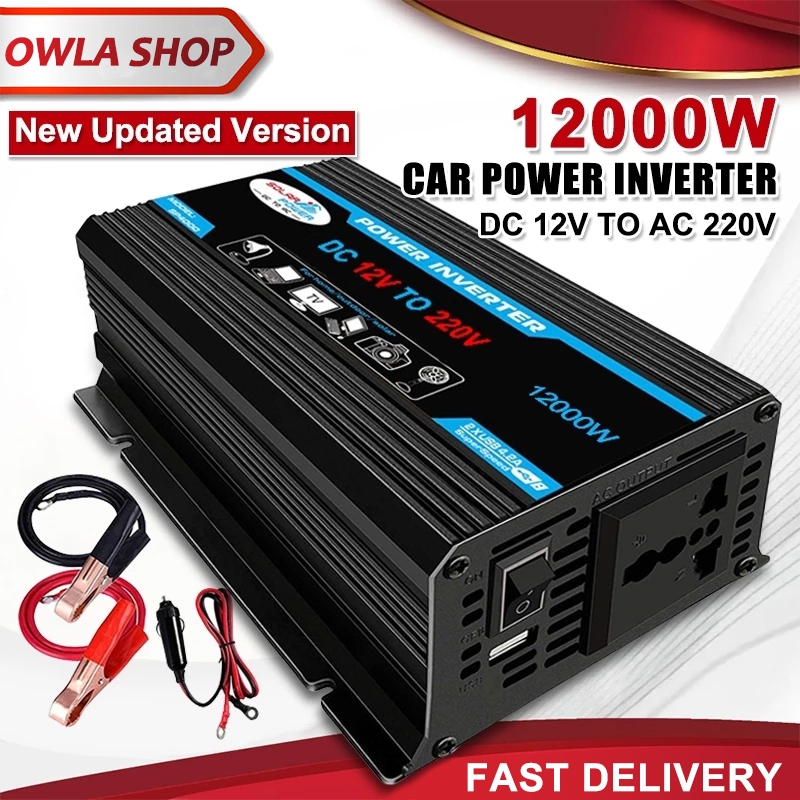 12000W Car Power Inverter 12V to 220V Power Inverter Converter Car ...