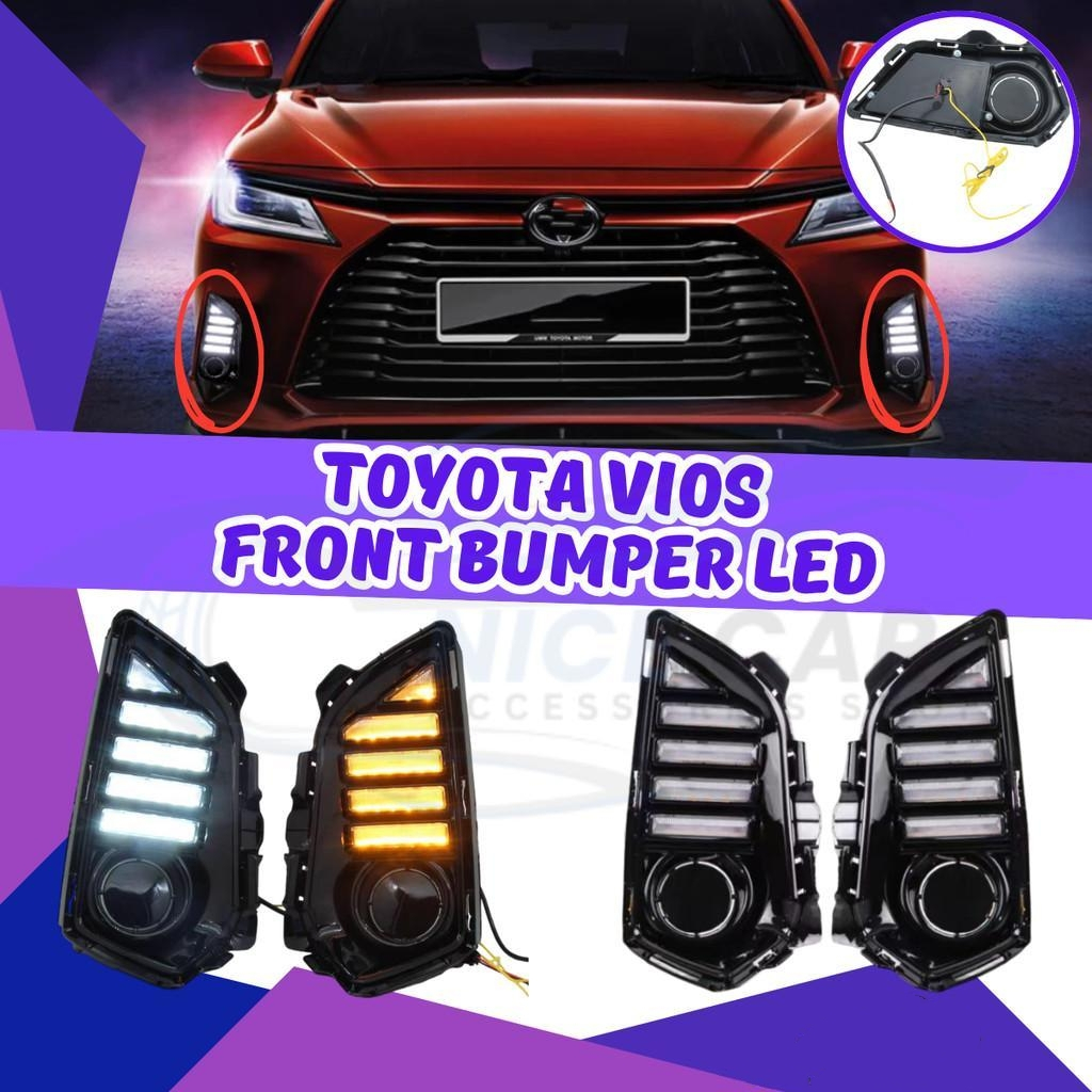 Toyota VIOS 2022-2025 ABS LED Front L+R 2 Pcs Daytime Running Lights ...