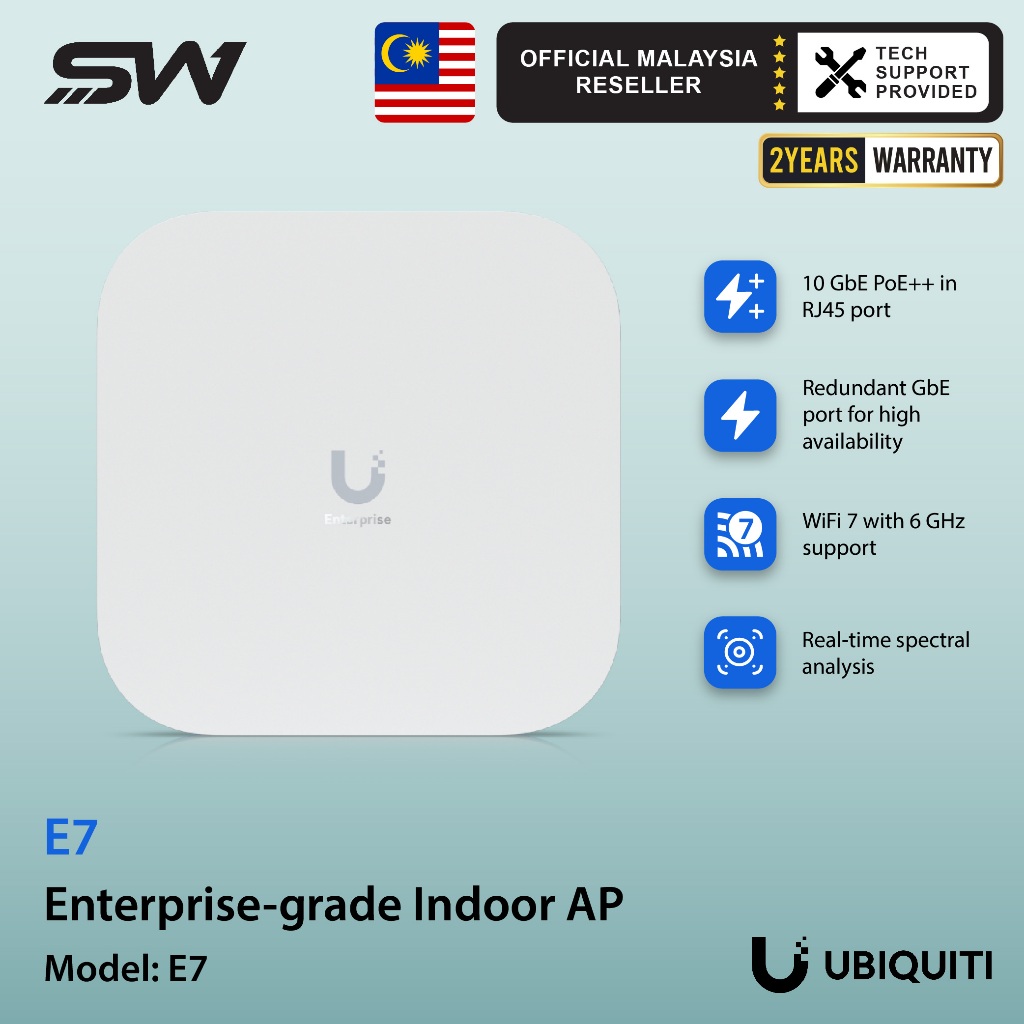Ubiquiti E7 Access Point WiFi 7 Tri-Band 10GbE High Speed 1000 Clients ...