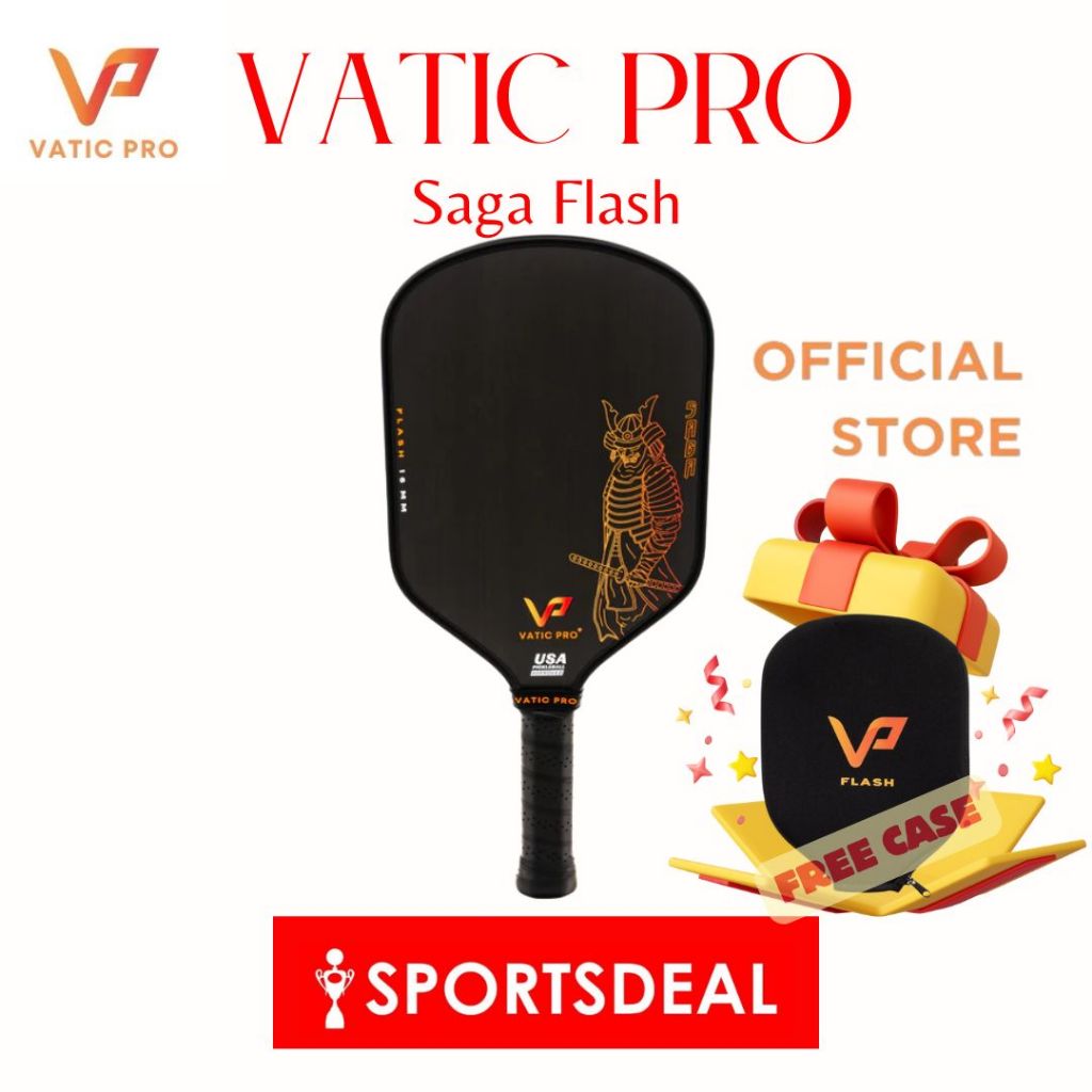 Vatic Pro Saga Flash Pickleball Paddle (Includes Free Paddle Cover ...