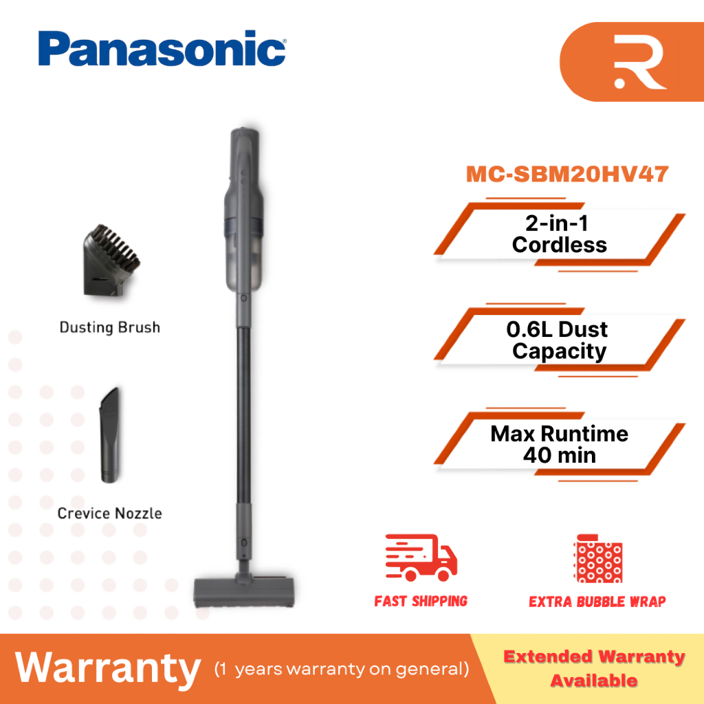 PANASONIC 2-In-1 Cordless Handheld & Stick Vacuum Cleaner MC-SBM20HV47 ...