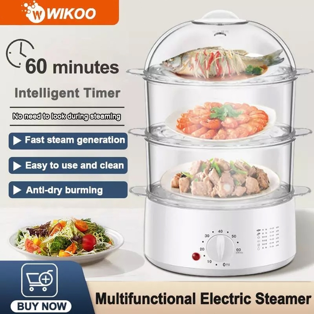 Electric Steamer 3 Layers Food Steamer Stew Home Multifunctional multi ...