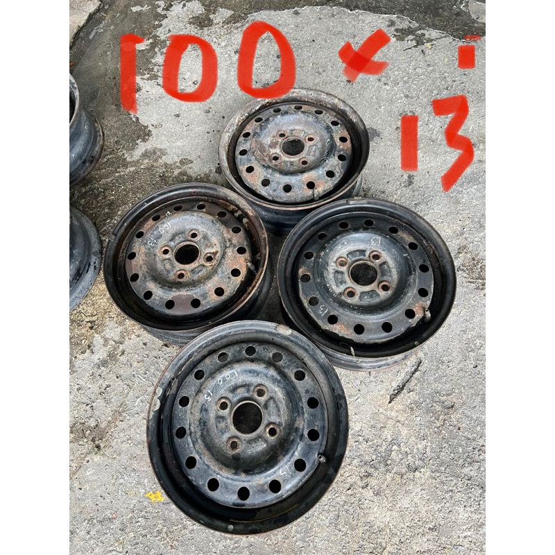 spare tire tyre tayar rim besi steel 100 x 13” wira saga satria kelisa ...