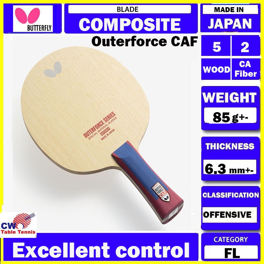 BUTTERFLY Outerforce CAF COMPOSITE BALDE Excellent control TABLE TENNIS BAT PADDLE KAYU PING ...