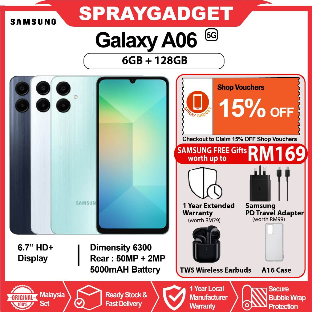 Samsung Galaxy A06 5G / Galaxy A06 4G l 6.7' HD Display l 5000mAH ...