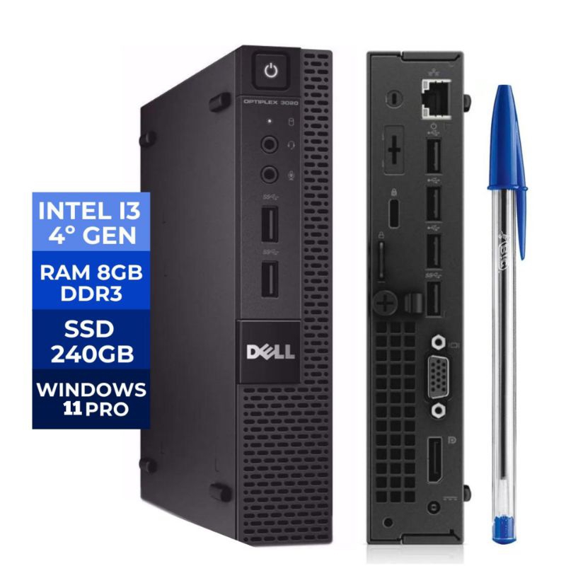 Micro Cpu DELL 3020 Intel I3 4th Generation | 8gb SSD 240gb | Windows ...