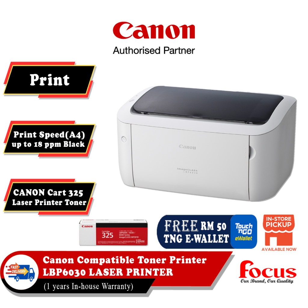Canon LBP6030 Laser Printer - Free TNG E-wallet RM50 | Shopee Malaysia