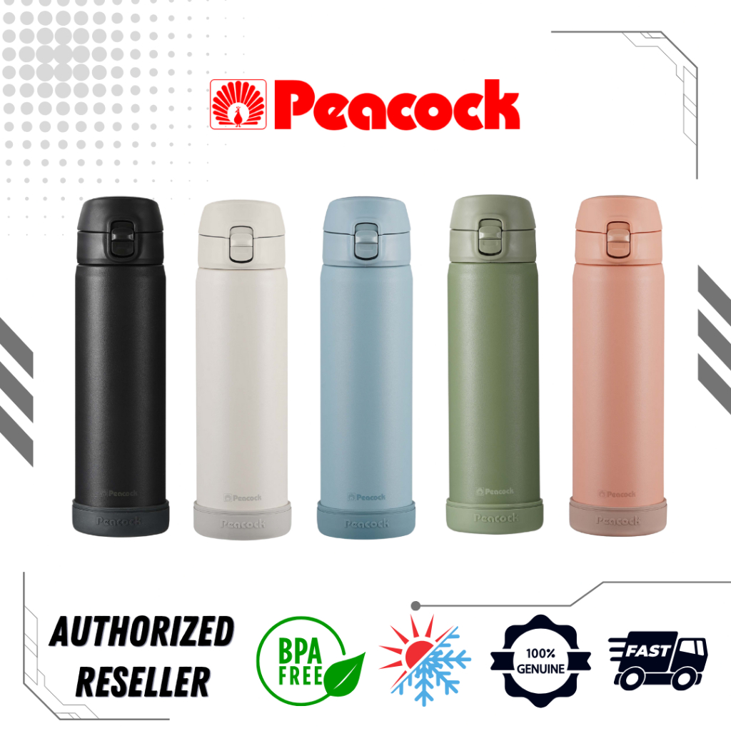 Peacock SUS316 One Touch Flask With Bottom Cover (Original) | Shopee ...