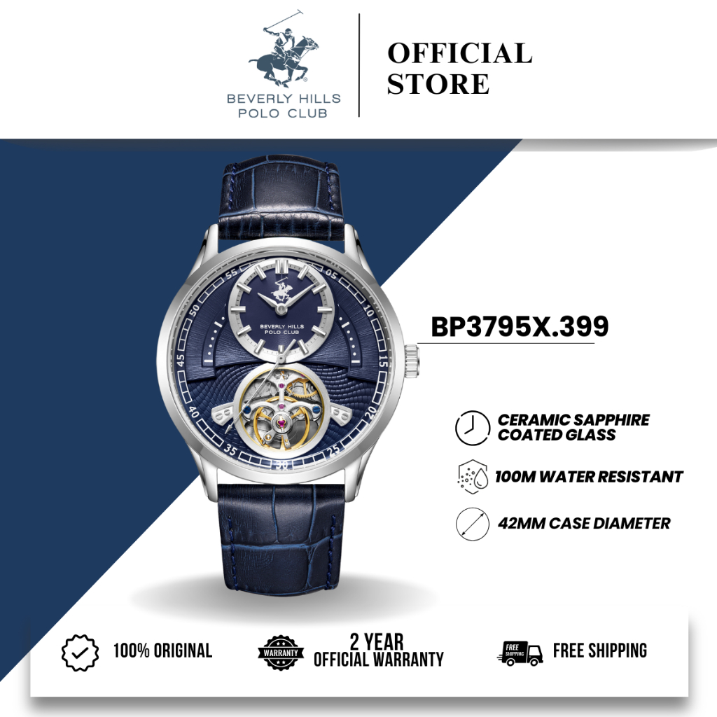 Beverly Hills Polo Club BHPC Jam Tangan Lelaki Men's Leather Automatic ...