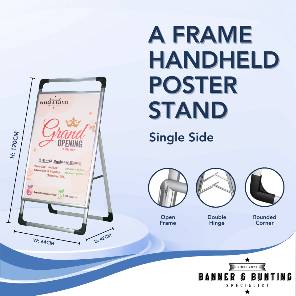 Single Side A Frame Handheld Poster Stand | Stand Only | Foldable ...