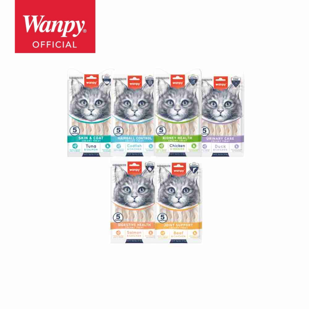 WANPY Functional Lickable Treats for Cat 70g (5pack x 14g) | Shopee ...