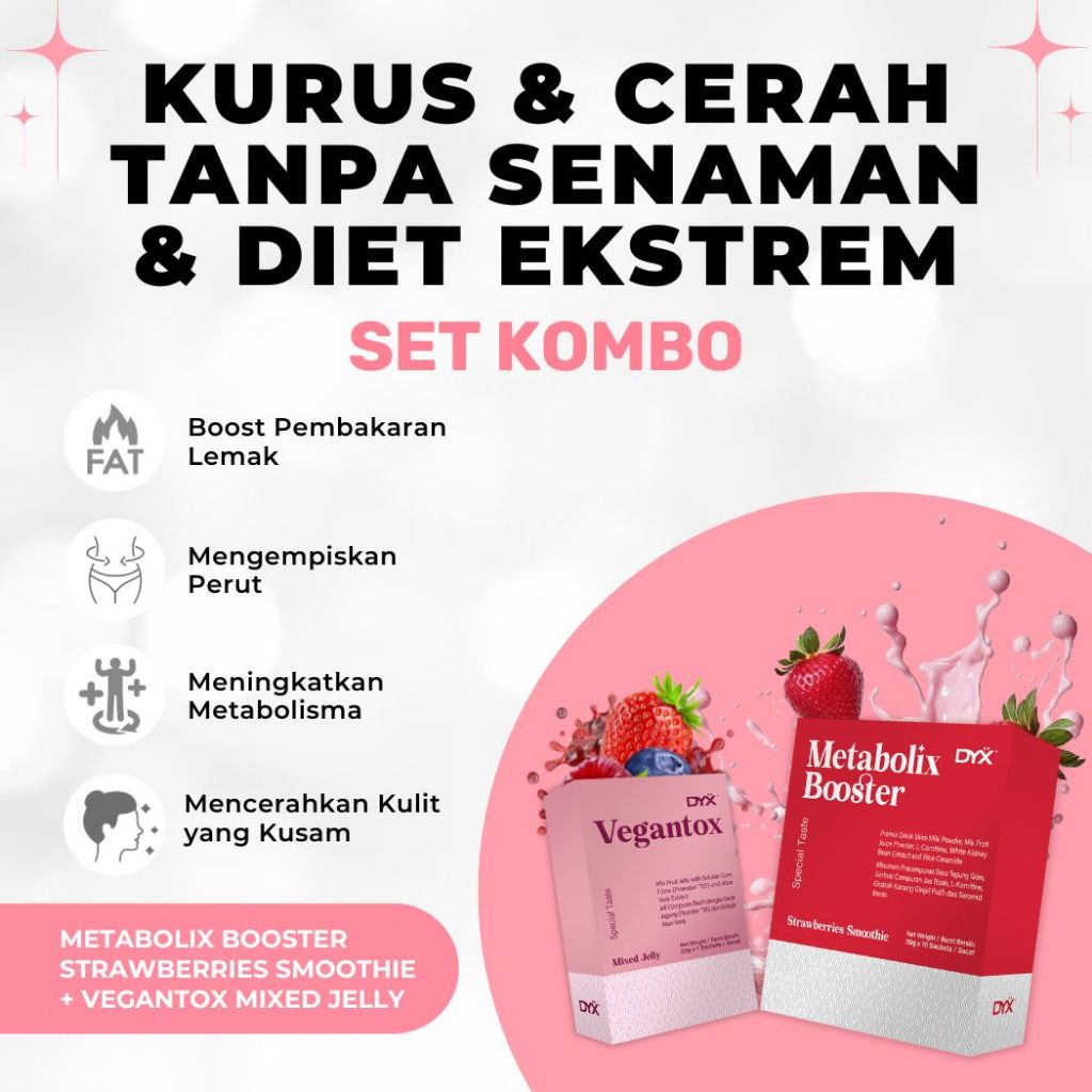DYX METABOLIC BOOSTER MAX Penaik metabolisma Max BAKAR LEMAK 8KG 10HARI (SET COMBO) | Shopee ...