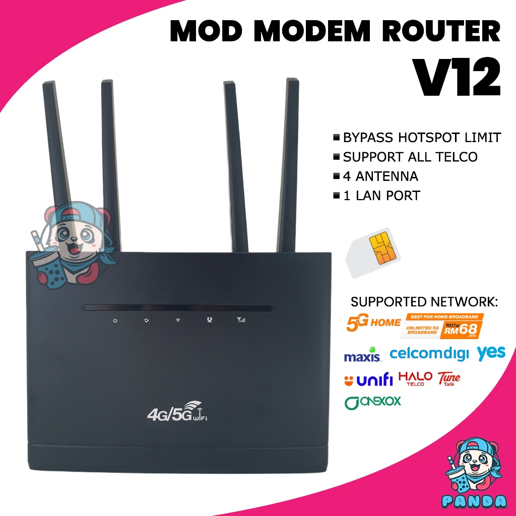 MOD Modem V12 Unlimited WiFi Data Hotspot Bypass Home Router 4G CPE ...