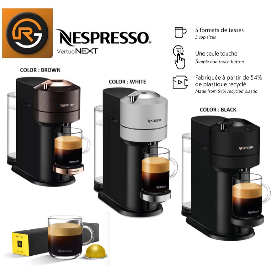 [FREE SHIPPING] Nespresso Vertuo Next GDV1 Brown-White-Black & GCV1 Red ...