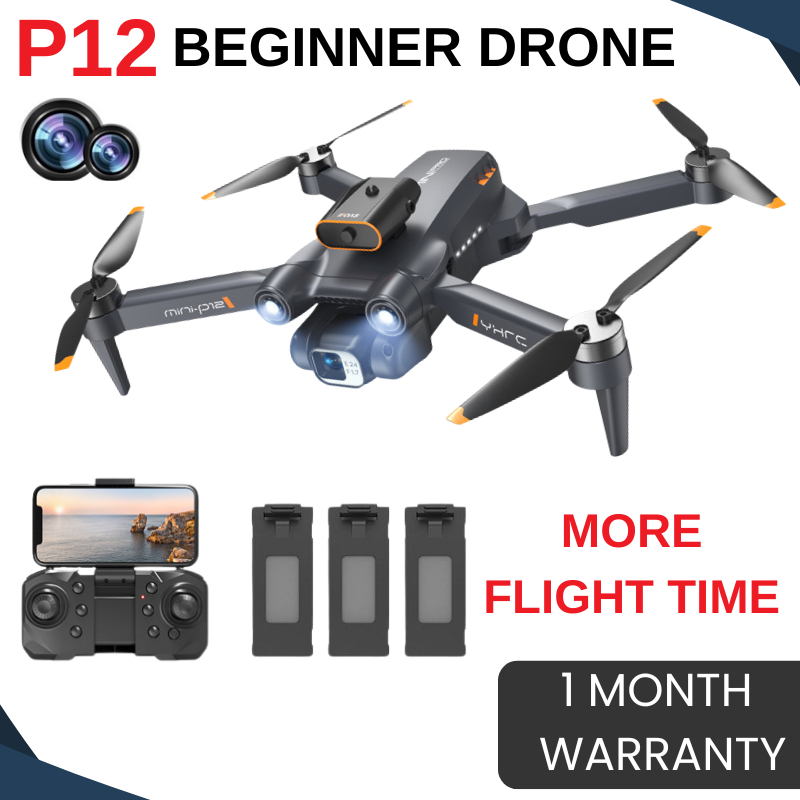 P12 Mini Drone With Sensor Obstacle Avoidance Single Camera Foldable ...