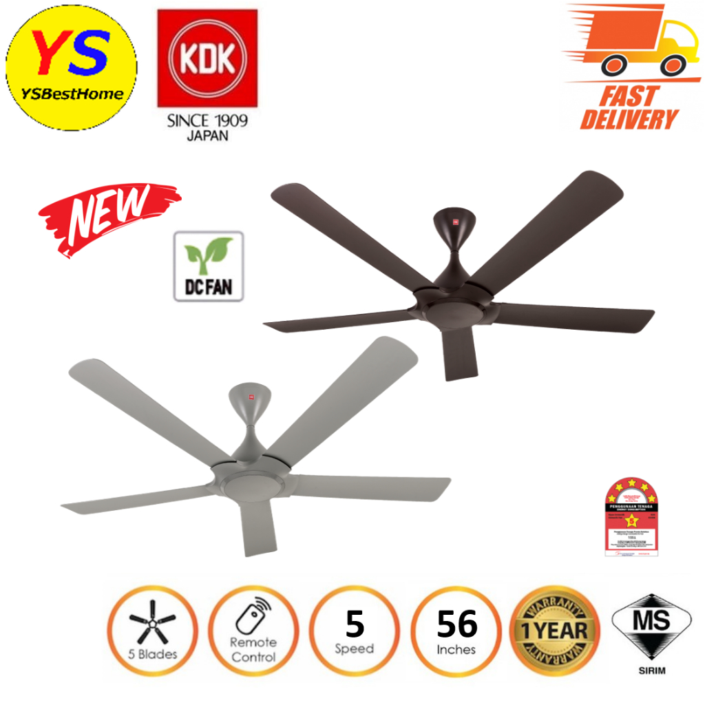 KDK (140cm/56") DC Motor K14PH (PBR/EY) / KDK Ceiling Fan K14YZ ...
