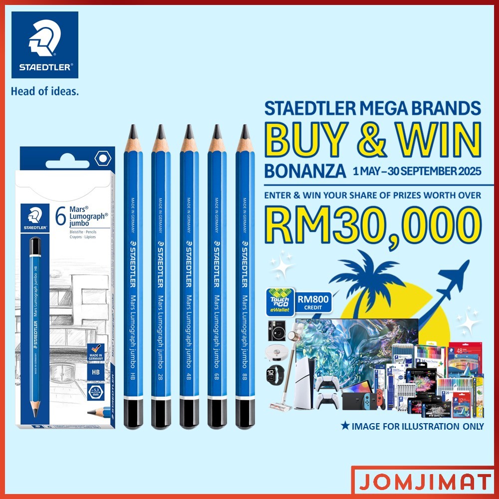 Staedtler Mars Lumograph Jumbo Pencil Drawing Sketching 100J - HB 2B 4B 6B 8B / Staedtler ...