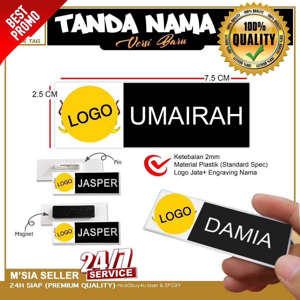 EPOXY NAMETAG | NAMETAG LOGO | NAMETAG EPOXY | TAG NAMA | Shopee Malaysia