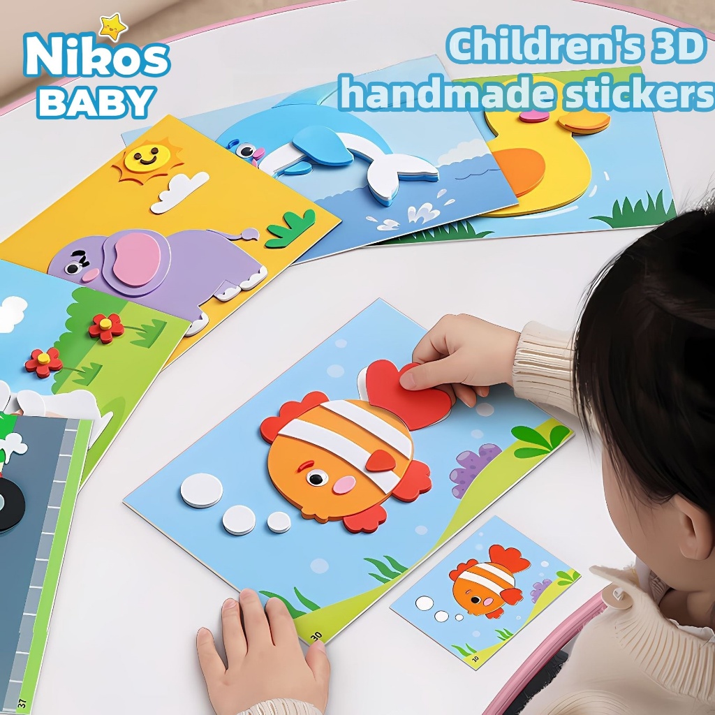 NIKO Handmade DIY 3D EVA Sticker Princess for Kids Early Childhood Educational Sticker Toys ...
