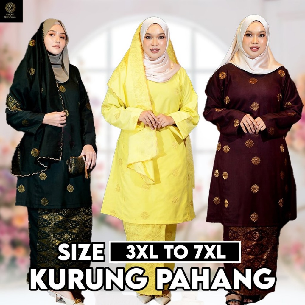 KURUNG PAHANG SONGKET | SIZE 3XL- 7XL | PLUS SIZES | BAJU KURUNG ...