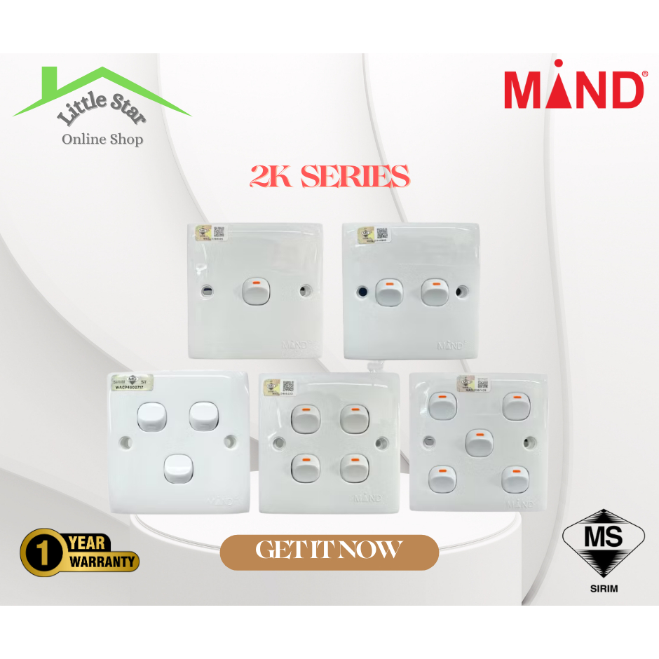 MIND 2K Series Switch Socket Wall Plug Suis Lampu Rumah | Shopee Malaysia