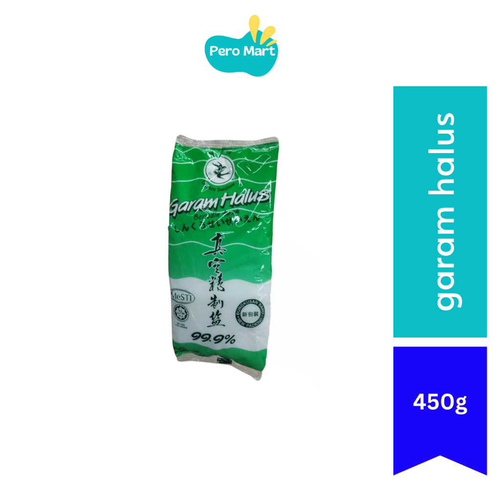 Double Swallow Pure Dry Vacuum Salt Iodised 450g Garam Halus Beriodin ...
