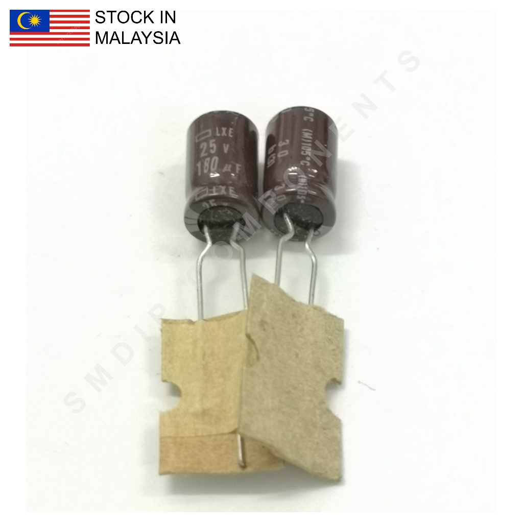 3PCS Japanese-Grade 180uF 25V 105°C, Radial Capacitor, 8mm x 12mm ...
