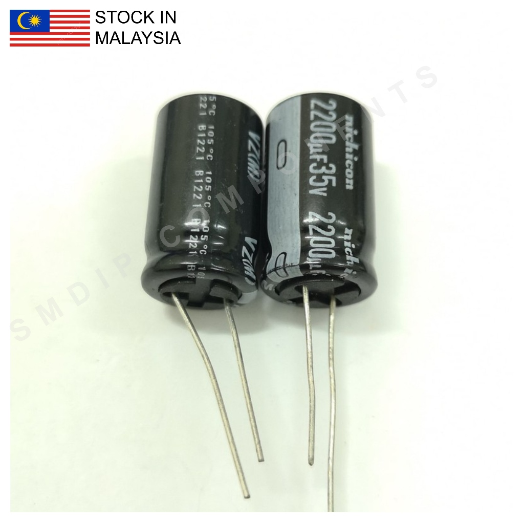 Nichicon, 2200uF 35V 105°C, Radial Capacitor, 16mm x 25mm | Shopee Malaysia