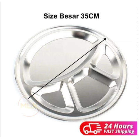 Stainless Steel Roti Canai Tray Plate Food Serving / Roti Prata Thosai ...