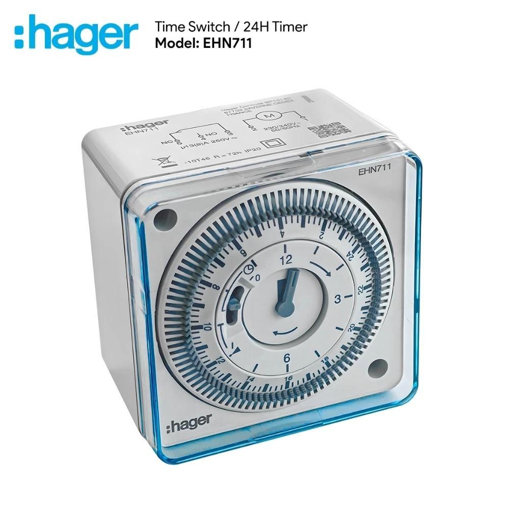 HAGER EH711 16A 24HRS TIMER SWITCH/ TIME SWITCH (NEW MODEL) | Shopee ...