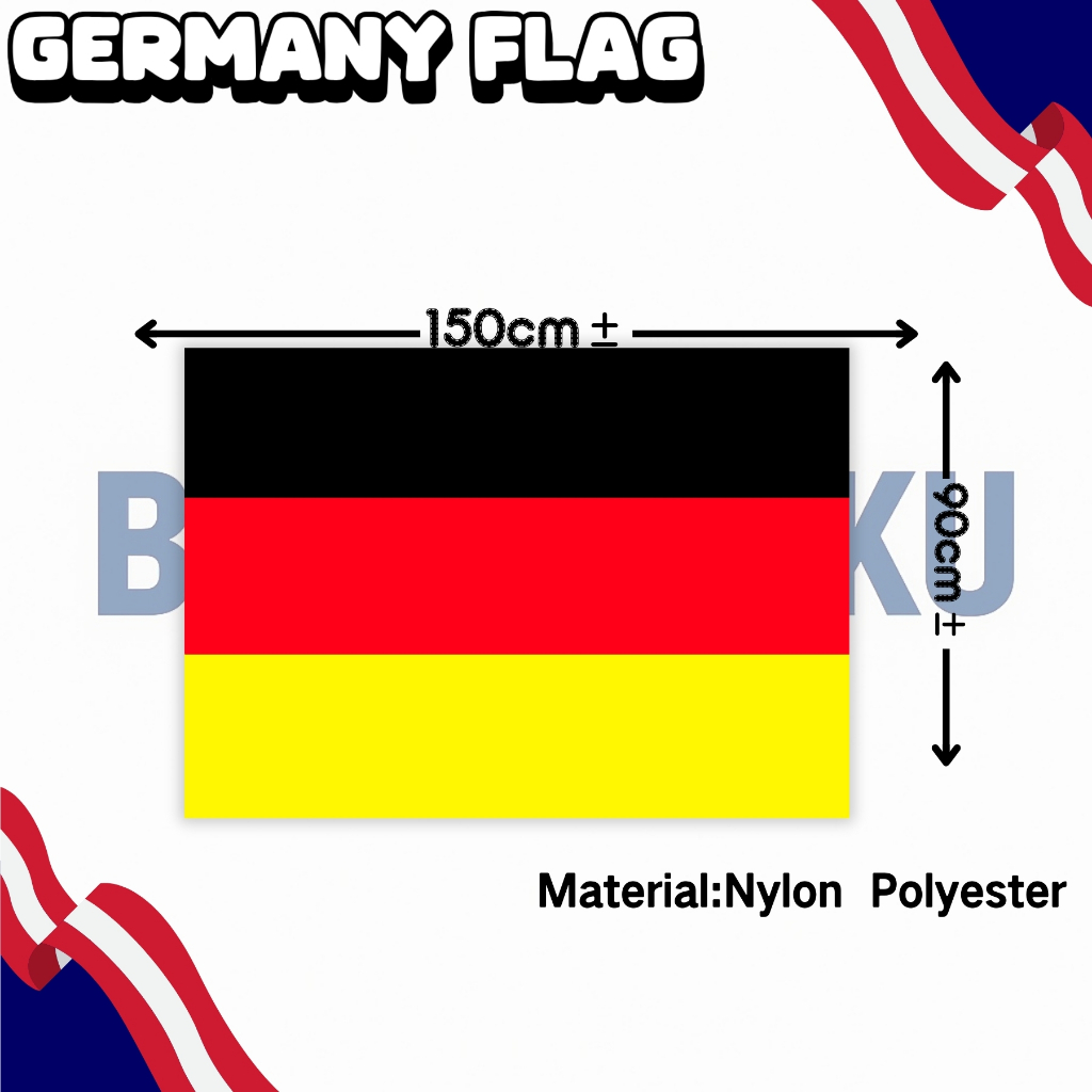 【Benderaku】GERMANY FLAG BENDERA NEGARA GERMANY FLAGS 3x5ft 90x150cm ...