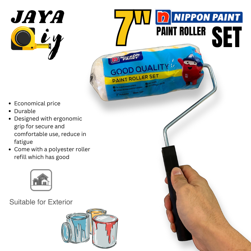 [1SET] TR840 NIPPON PAINT 7" Paint Roller With Handle Interior ...