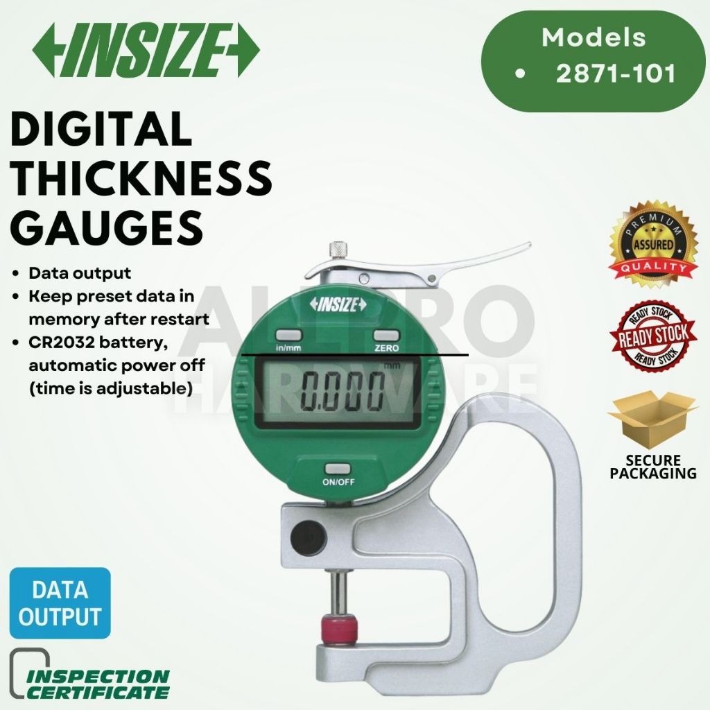 INSIZE DIGITAL THICKNESS GAUGES INSIZE 2871-101 | Shopee Malaysia