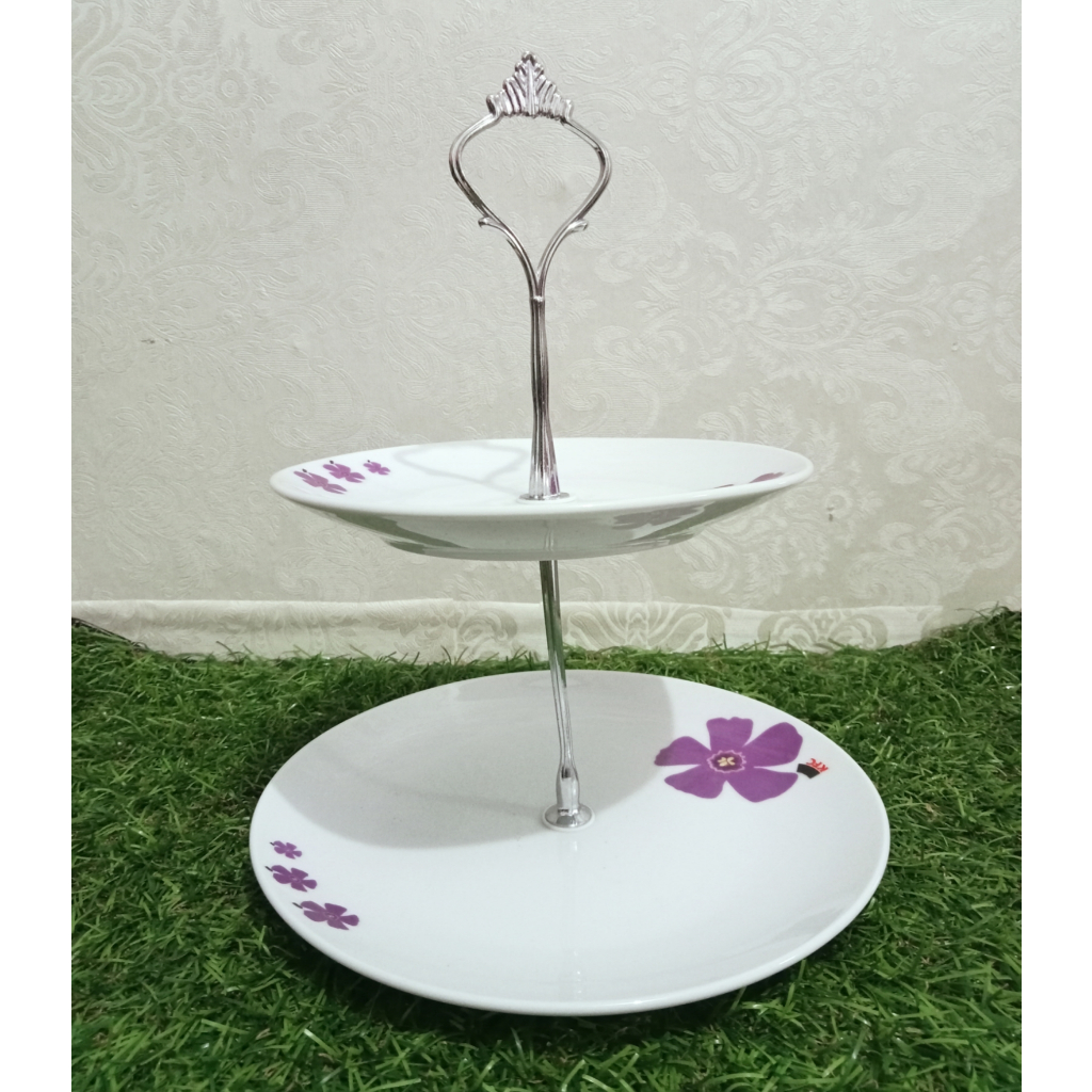 Vintage KFC 2 Tier Ceramic Cake Plate Stand Preloved | Shopee Malaysia