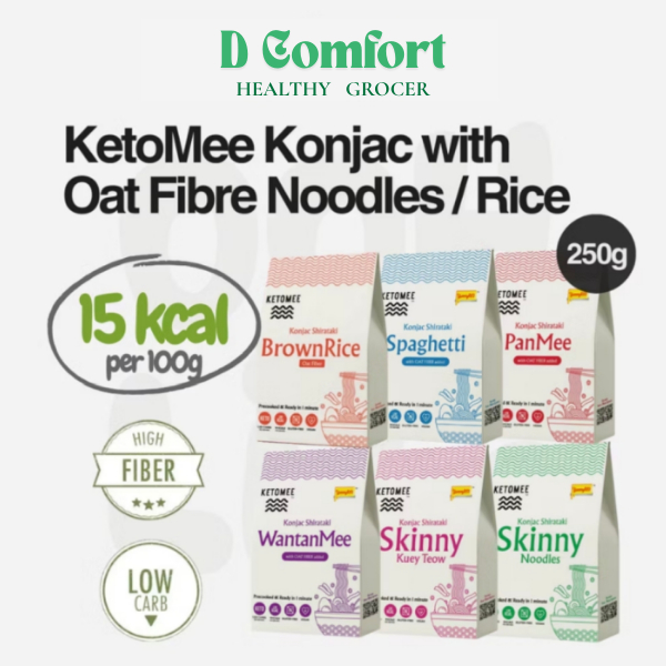 [Low Calorie] KETOMEE Konjac with Oat Fibre 250g (Spaghetti / Pan Mee ...