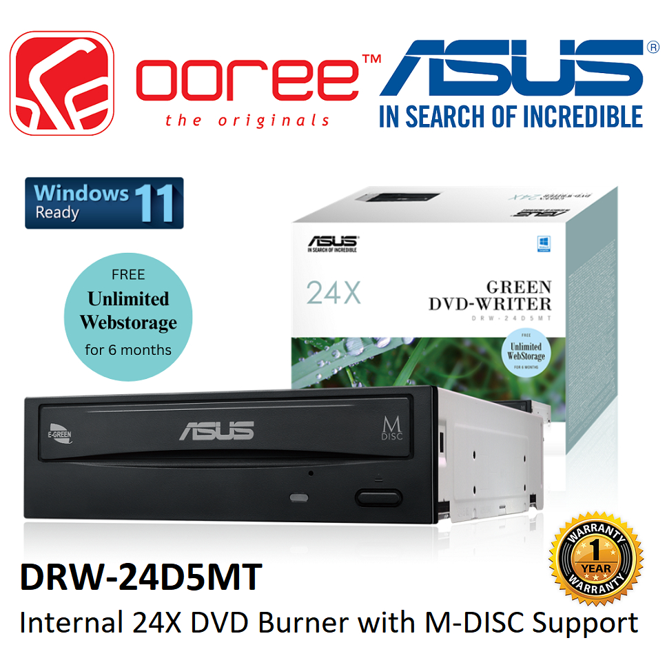 ASUS DRW-24D5MT (BULK PACK) / DRW-24B1ST (RETAIL) INTERNAL 24X DVD ...
