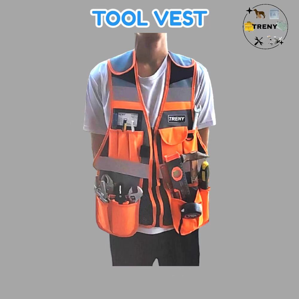 TRENY Work Vest Tool Vest Multi-functional Vests Lightweight Jacket for ...
