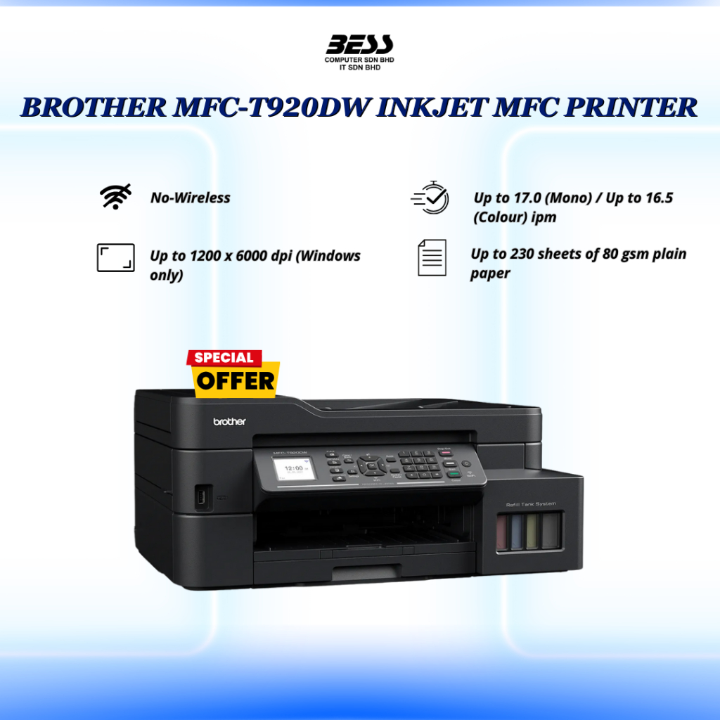 [PRE-ORDER] BROTHER MFC-T920DW INKJET MFC PRINTER | Shopee Malaysia