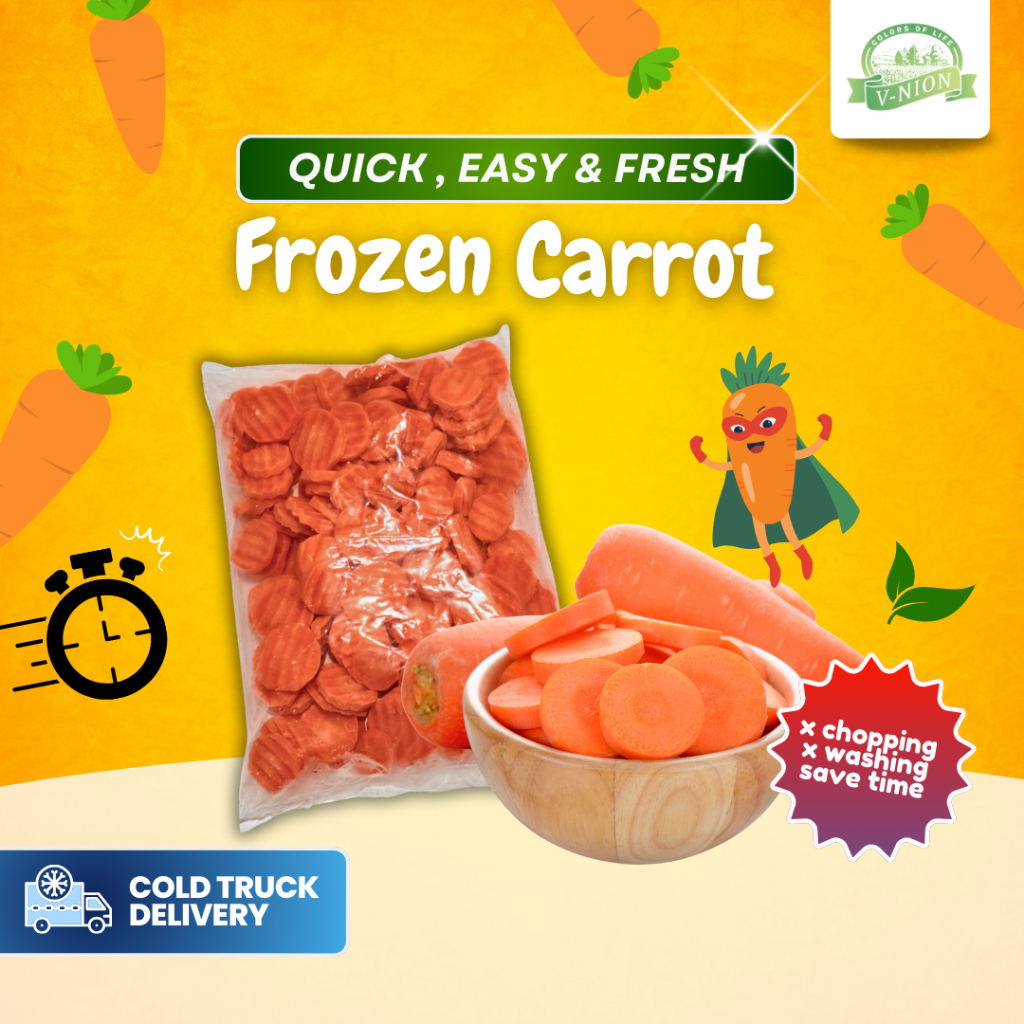 Frozen Carrot Sliced Crinkle (Lobak Merah Hirisan Kerut Sejuk Beku) 1 ...