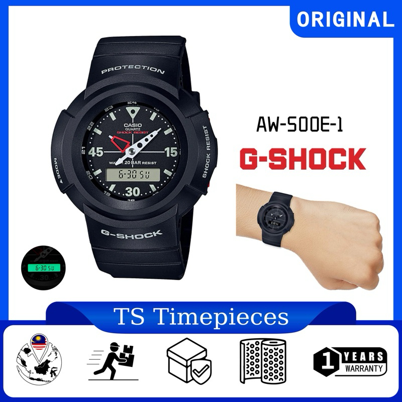 G SHOCK Sport Black Resin Band Watches AW-500E-1 / AW-500E / AW-500 ...