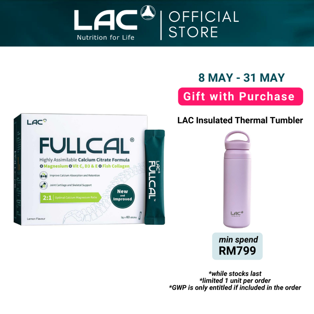 LAC FullCal - Lemon Flavor (3g x 60 Sachets) [Exp Nov 2026] 01403620 ...