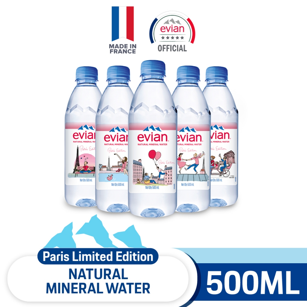 evian Natural Mineral Water 500ml Paris Limited Edition [Random Design] | Shopee Malaysia