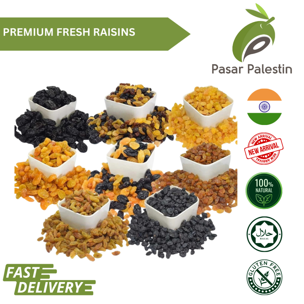 Premium Fresh Raisins Mix Raisin / Kismis / Black Jumbo / Golden Round ...