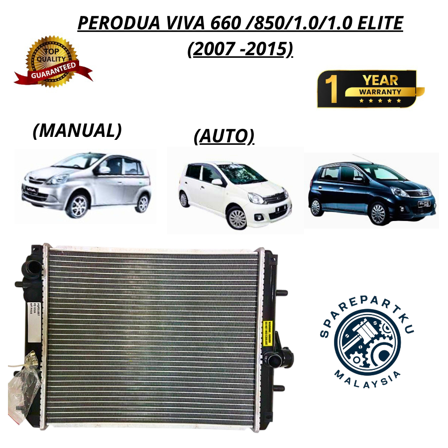 PERODUA VIVA 660 850 1.0 AUTO /MANUAL RADIATOR TEBAL TANGKI AIR 1 TAHUN ...